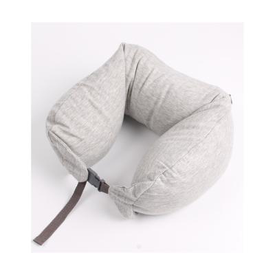 China 1800 Thread Count Customized Color U Shape Memory Foam Neck Pillow for Airplane Travel for sale