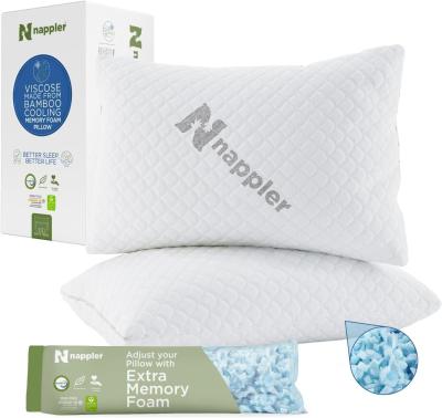 China Adjustable Shredded Memory Foam Cooling Pillow for Hot Sleepers Queen Size Fabric for sale