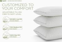 China Adjustable Shredded Memory Foam Cooling Pillow for Hot Sleepers Queen Size Fabric for sale