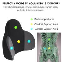 China Memory Foam Gel Lumbar Cushion for Car Home Office Chair Comfortable Back Support for sale