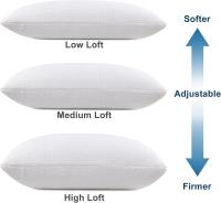 China Wedge Standard Pillows Shredded Memory Foam Set of 2 Pack for Side Back Stomach Sleeper for sale