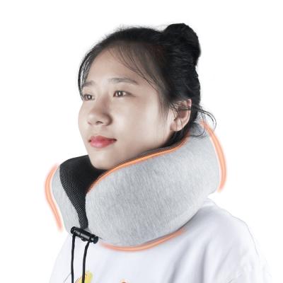 China Say Hello to Comfort Anti-Static Blue Memory Foam Travel Neck Pillow with Cotton Cover for sale
