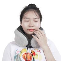 China Say Hello to Comfort Anti-Static Blue Memory Foam Travel Neck Pillow with Cotton Cover for sale