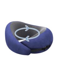 China Solid Pattern 360 Degree Foldable Memory Foam Travel Pillow for Neck and Head Support for sale