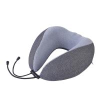 China Cotton Portable Custom Ergonomic Head Neck Support Memory Foam Travel Neck Pillow for sale