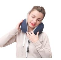 China Cotton Portable Custom Ergonomic Head Neck Support Memory Foam Travel Neck Pillow for sale