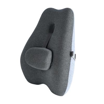 China Memory Foam Back Cushion Office Support Adjustable Back Pad Lumbar Cushion Custom Logo for sale