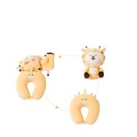 China Memory Foam Filling U-shaped Plush Fabric Deer Embroidery Animal Shape Travel Neck Pillow for sale