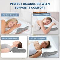 China 60 Fabric Count Ergonomic Memory Foam Neck Pillow for Neck and Shoulder Pain Relief for sale