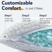 China Anti Dust Mite Cooling Gel Pillow Adjustable Bamboo Pillow for Side and Back Sleepers for sale