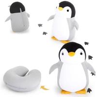 China Stuffed Spandex Fabric Animal Shaped Toy 2 in 1 Reversible Embroidered Travel Pillow for sale