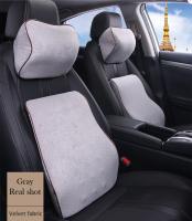 China Massage Memory Foam Car Headrest Pillow Set With Customized Fabric For Neck And Back for sale