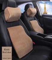 China Massage Memory Foam Car Headrest Pillow Set With Customized Fabric For Neck And Back for sale