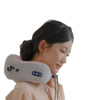 China Knitted Memory Foam Travel Neck Massager Pillow with U-Shape Design and 7W Heat Support for sale