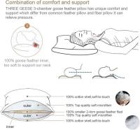China 100% Polyester Queen Size Goose Feather Bed Pillows Set of 2 Soft 600 Thread Count for sale