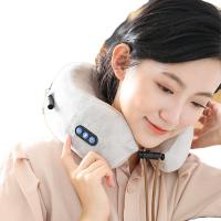 China 100% Polyester Airplane Pillow Electric Neck Massager with Heating Memory Foam 7W for sale