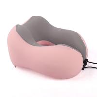 China 2023 Summer Cooling Fabric Memory Foam Neck Pillow for Long Airplane Train Car Travel for sale