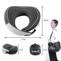 China Custom Logo Accepted Knitted U Shape Support Memory Foam Neck Pillow for Airplane Travel for sale
