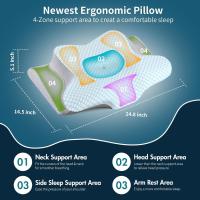 China Ergonomic Orthopedic Bed Pillow for Side Sleepers Anti-Static Home Pillow Cushion for sale