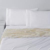 China Embroidered White Pillow Cases for Wedge Pillows Set of 2 Envelope Closure Not Included for sale