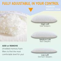 China 400TC Adjustable Bed Pillows for Side Back Stomach Sleepers Cooling Memory Foam Filling for sale