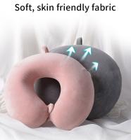 China Customized Logo U-Shape Memory Foam Neck Pillow for Comfortable Travel and Massage for sale
