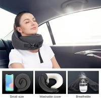 China Neck Travel Pillow Roll with Strap and Buckle Support Made of PU Foam Anti-Static Design for sale