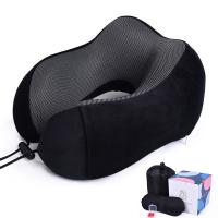 China 30 Fabric Count 400TC Memory Foam U Shape Travel Neck Pillow Comfortable and Lightweight for sale