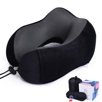 China 30 Fabric Count 400TC Memory Foam U Shape Travel Neck Pillow Comfortable and Lightweight for sale