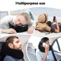 China 30 Fabric Count 400TC Memory Foam U Shape Travel Neck Pillow Comfortable and Lightweight for sale