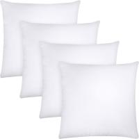 China Square Woven Bedding Throw Pillows Set of 4 White 20 x 20 Inches for Sofa Bed and Couch Decorative Stuffer Pillows for sale