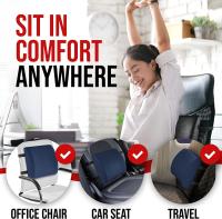 China Office and Car Chair Breathable 3D Mesh Memory Foam Lumbar Cushion with Adjustable Strap for sale
