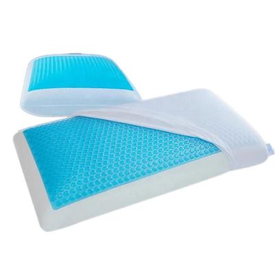 China Removable and Washable Cooling Gel Memory Foam Pillows for Side Sleepers Square Shape for sale