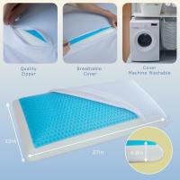 China Removable and Washable Cooling Gel Memory Foam Pillows for Side Sleepers Square Shape for sale