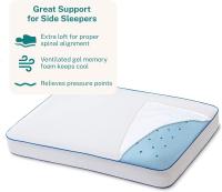 China Soft Breathable Cover Cooling Gel Memory Foam Pillow Standard Size and Core for Hotel for sale