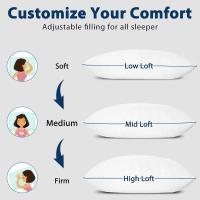 China Removable and Washable Memory Foam Firm Pillows for Queen Size Adjustable Bed Set of 2 for sale