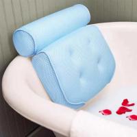 China Health Care Function OEM 4D Bathtub Headrest Pillow Knitted Bath Pillow With Suction for sale
