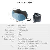 China Customized Material U Shaped Ergonomic Neck Support Travel Pillow with Memory Foam for sale