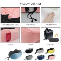 China Customized Material U Shaped Ergonomic Neck Support Travel Pillow with Memory Foam for sale