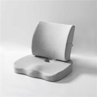 China Knitted 2Pc/Set Memory Foam Low Back Support Pillow Coccyx for Office Chair and Car Travel Seat Cushion for sale