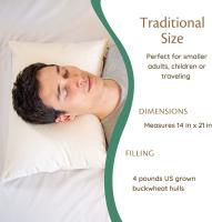 China Anti-Static Organic Cotton Twill Buckwheat Pillow for Neck Lumbar Support USA Made for sale