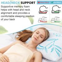 China Custom Logo Accepted 2 Pack King Size Cooling Shredded Memory Foam Pillows for Sleeping Made from Bamboo for sale
