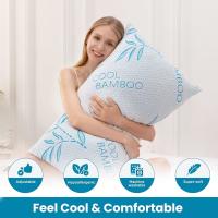 China Custom Logo Accepted 2 Pack King Size Cooling Shredded Memory Foam Pillows for Sleeping Made from Bamboo for sale