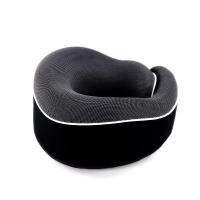 China Solid Black Memory Foam Neck Pillow for Airplane Travel Anti-Bacteria and Lightweight for sale
