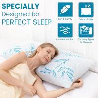 China Custom Logo Accepted 2 Pack King Size Cooling Shredded Memory Foam Pillows for Sleeping Made from Bamboo for sale