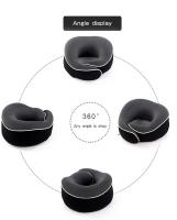 China Solid Black Memory Foam Neck Pillow for Airplane Travel Anti-Bacteria and Lightweight for sale