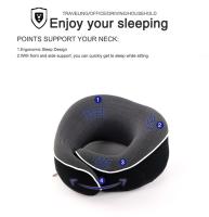 China Solid Black Memory Foam Neck Pillow for Airplane Travel Anti-Bacteria and Lightweight for sale