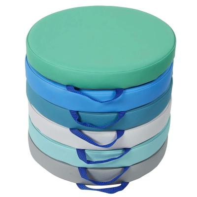 China 15 inches Round Flexible Seating Floor Cushions with Memory Foam Filling High Density Polyurethane Cover for sale