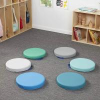 China 15 inches Round Flexible Seating Floor Cushions with Memory Foam Filling High Density Polyurethane Cover for sale