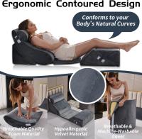 China 6PCS Orthopedic Bed Wedge Pillow Set for Adults 2-2.5 kg Body Support 100% Polyester Memory Foam Velour BLA for sale